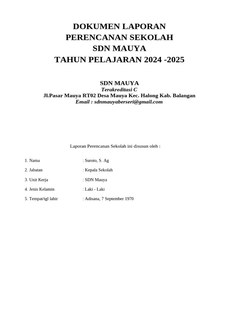 Dokumen Laporan Satuan Pendidikan | PDF