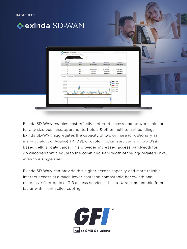 Exinda SD-WAN Datasheet - EXSD-100-300-1000 - EN | PDF | Domain Name System | Ip Address