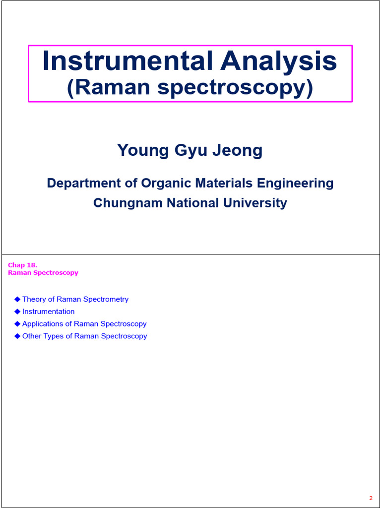 Overview of Raman Spectroscopy Techniques | PDF | Raman Spectroscopy ...