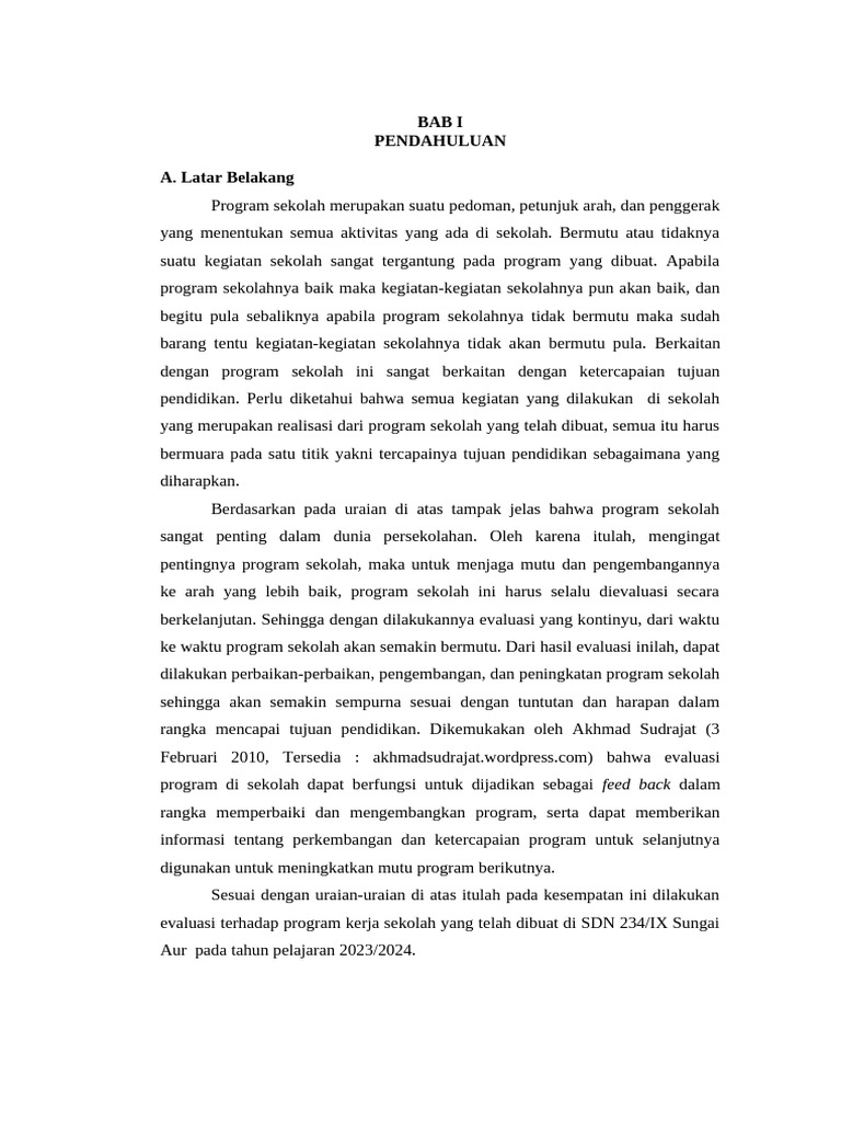 Program Dan Ketercapaian Sekolah | PDF