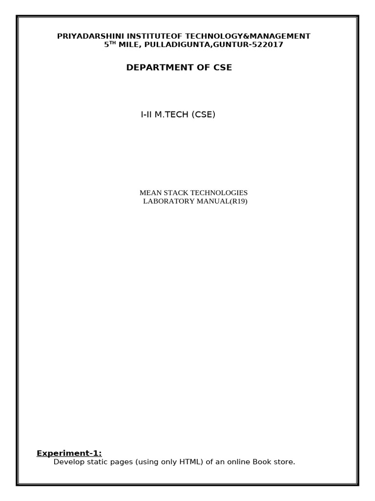 Meanstack Lab Pdf Method Computer Programming Java Script