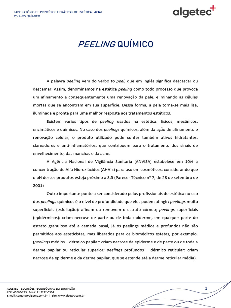 Peeling Qui Mico | PDF | Química | Epiderme