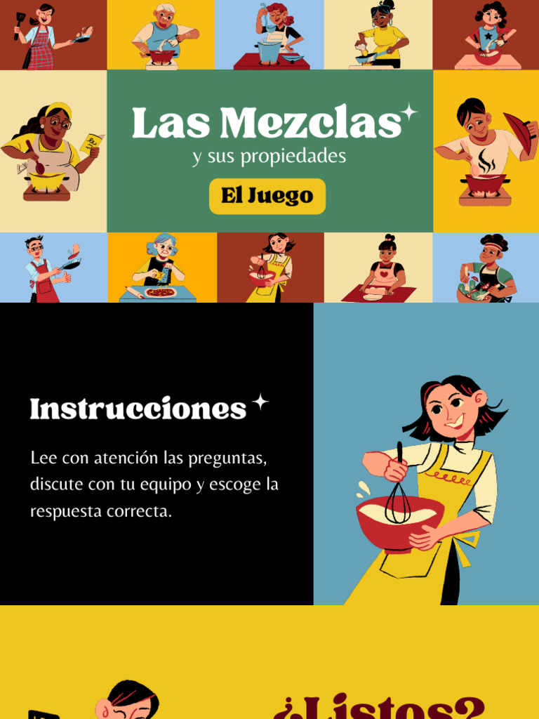 Presentacion de Juego Mezclas y Sus Propiedades Ilustrada Retro ...