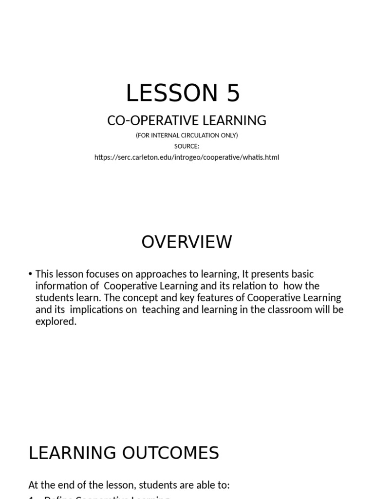 Co-operative Learning Strategies | PDF | Learning | Educational Assessment