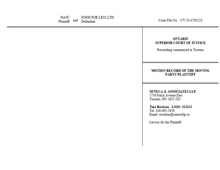 Motion Record Backsheet | PDF