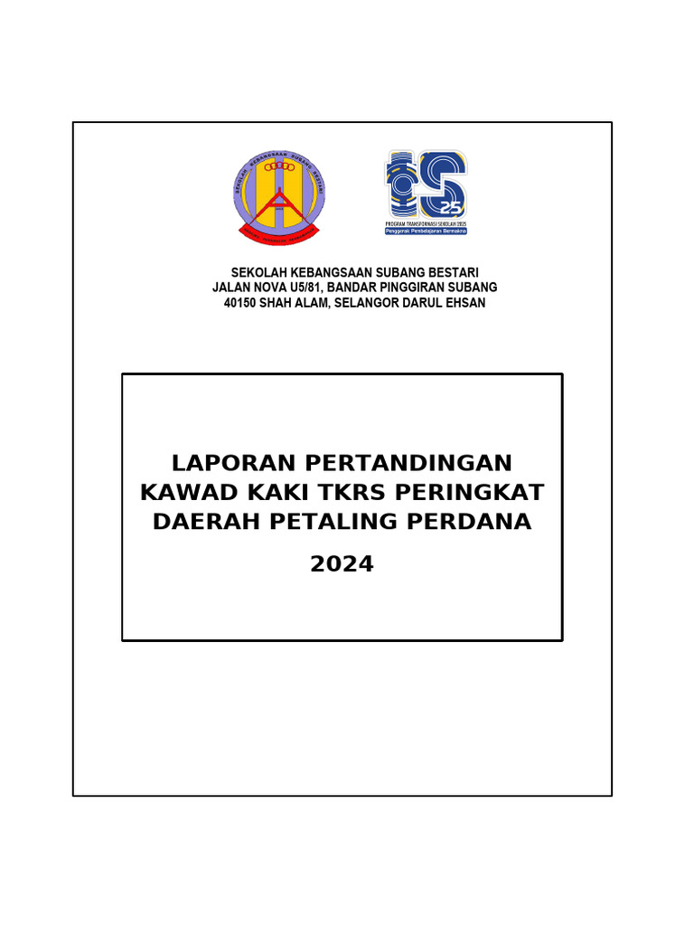 Laporan Kawad Kaki Daerah TKRS 2024 | PDF