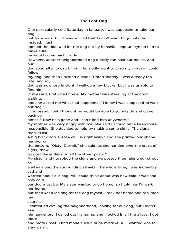 The Lesson of the Lost Dog | PDF