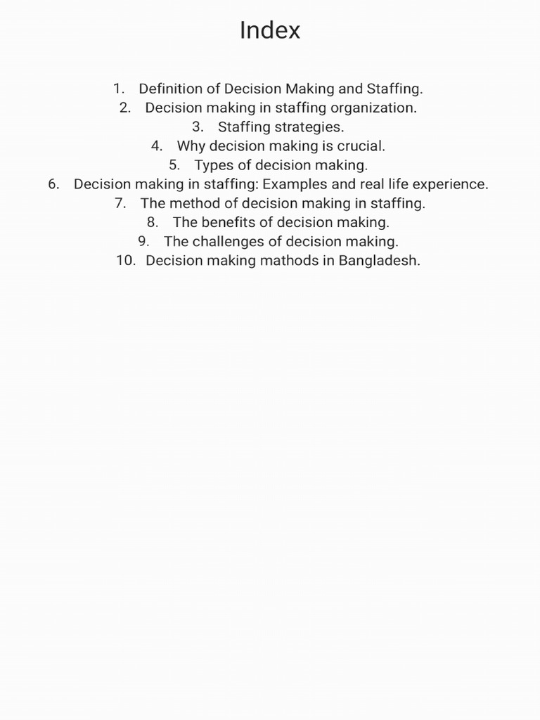 Decision Making Index | PDF