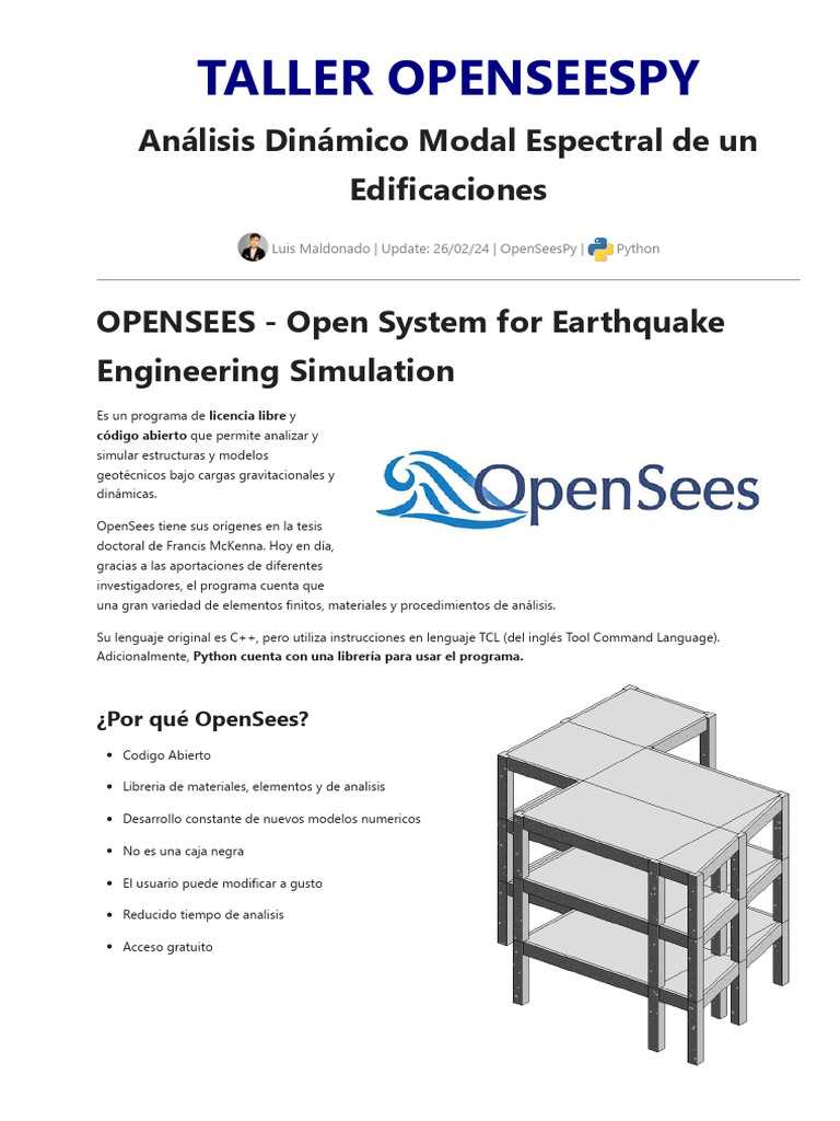 Análisis Dinámico con OpenSeesPy | PDF | Mecánica | Ingeniería mecánica