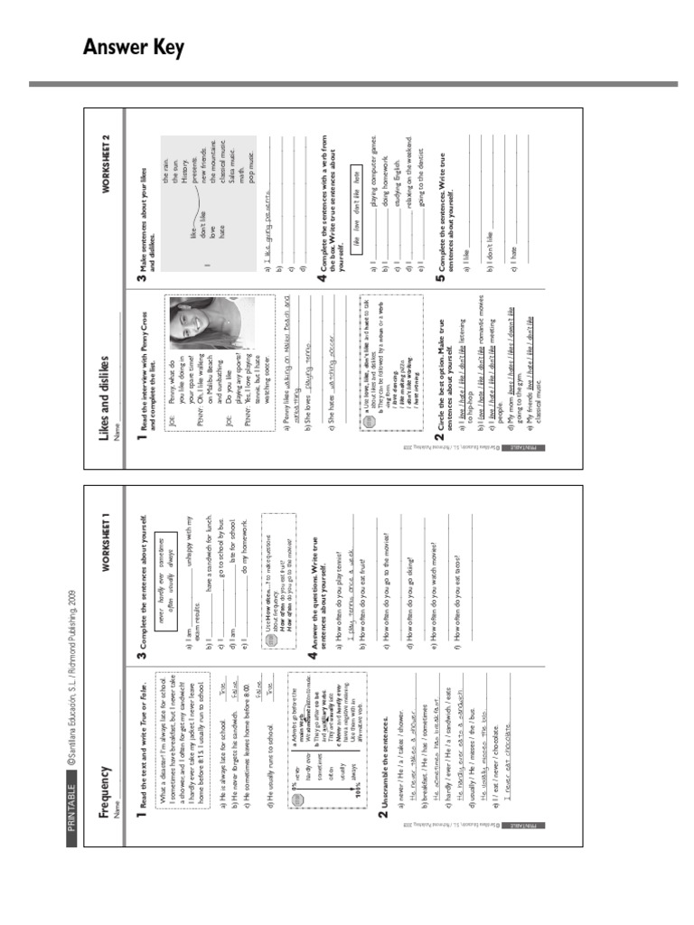 Worksheets 3 Answer Key | PDF | Morphology | Linguistic Morphology