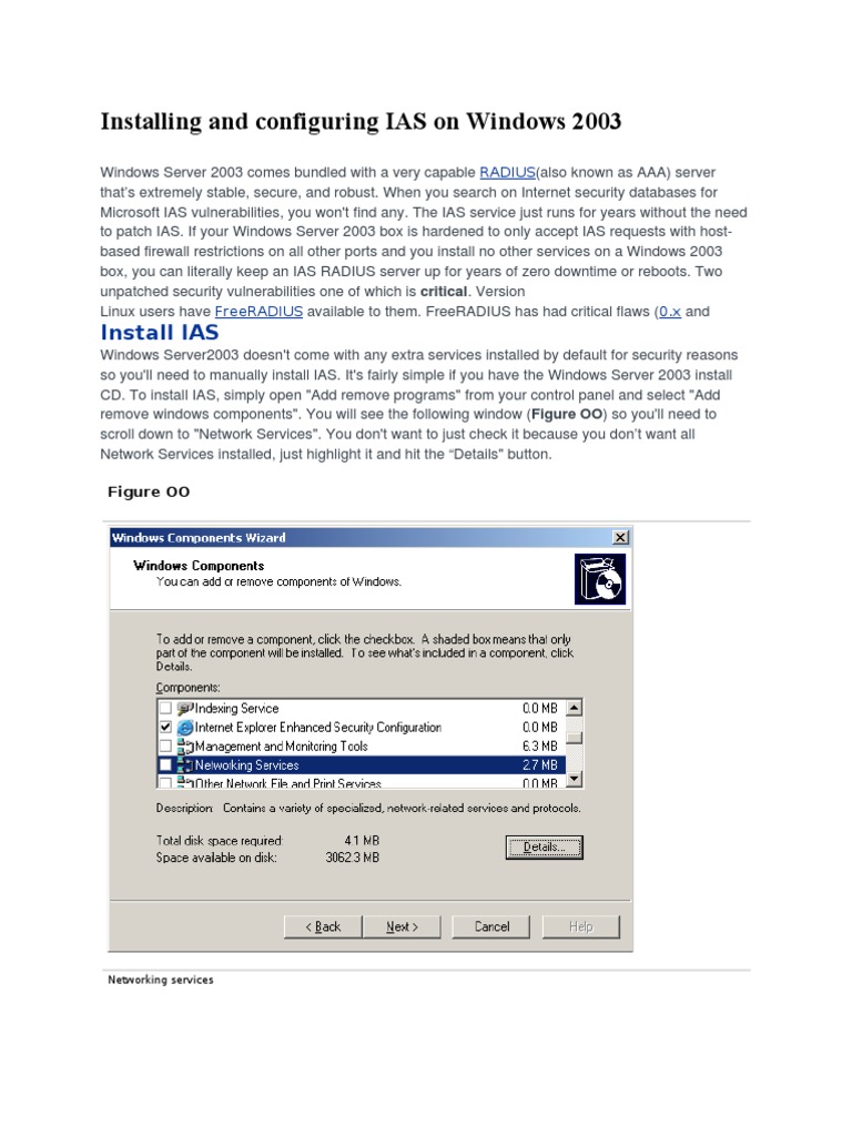 Installing and Configuring IAS On Windows 2003 | PDF | Radius | Windows ...