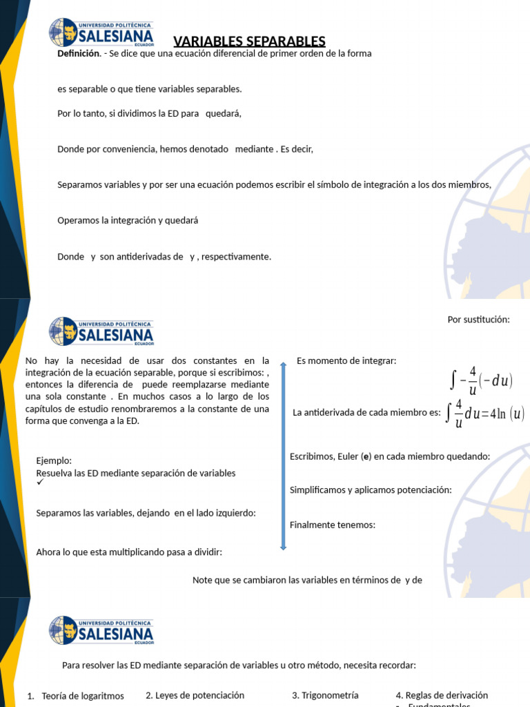 Clase 2 - Variables Separables | PDF | Integral | Ecuaciones