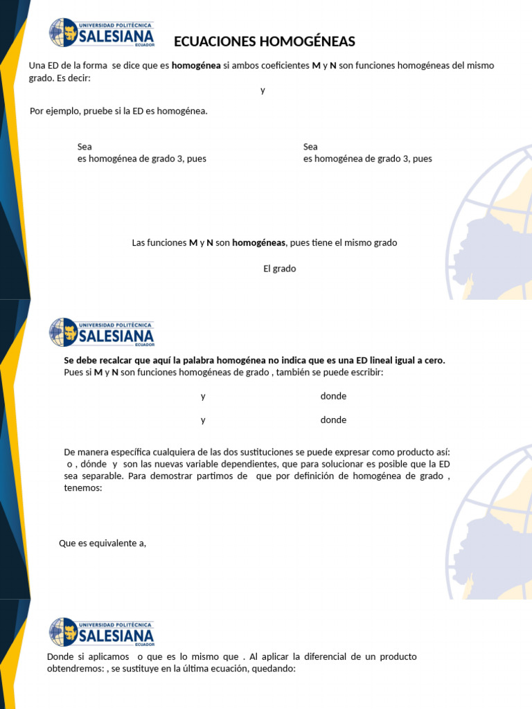 Clase 3 - Ecuación Diferencial Homogénea | PDF | Ecuaciones | Cálculo
