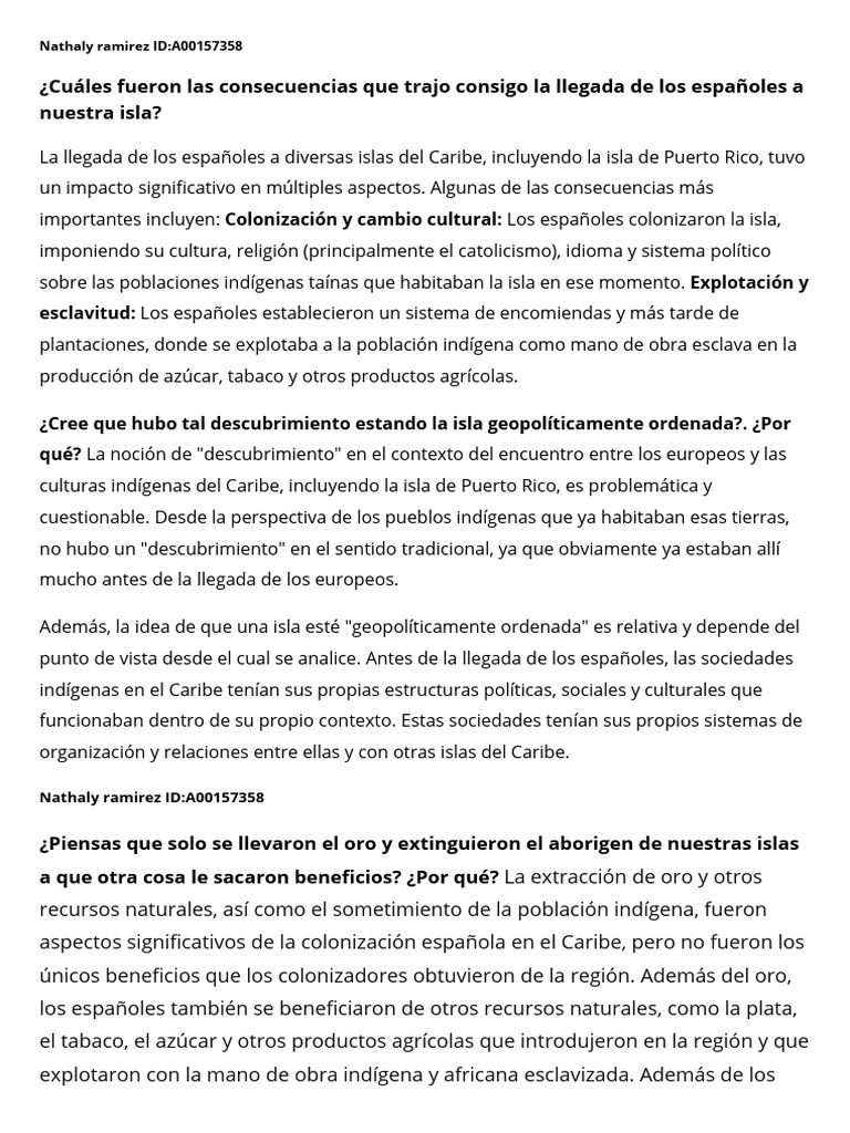 Ramirez Nathaly | PDF | Colonización europea de las Américas | República Dominicana