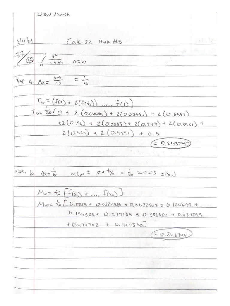 Calc 22 Homework 3 | PDF