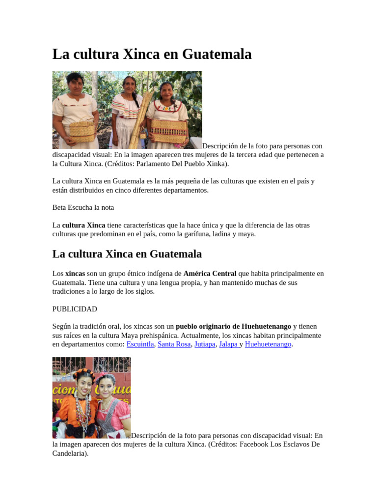 La Cultura Xinca en Guatemala | PDF | Dialecto | Colonialismo