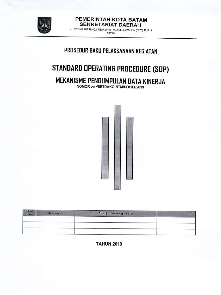 SOP Pengumpulan Data Kinerja Batam | PDF