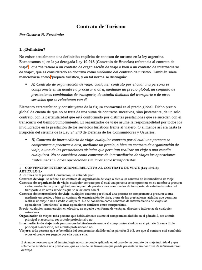 Contrato de Turismo | PDF | Los consumidores | Turismo
