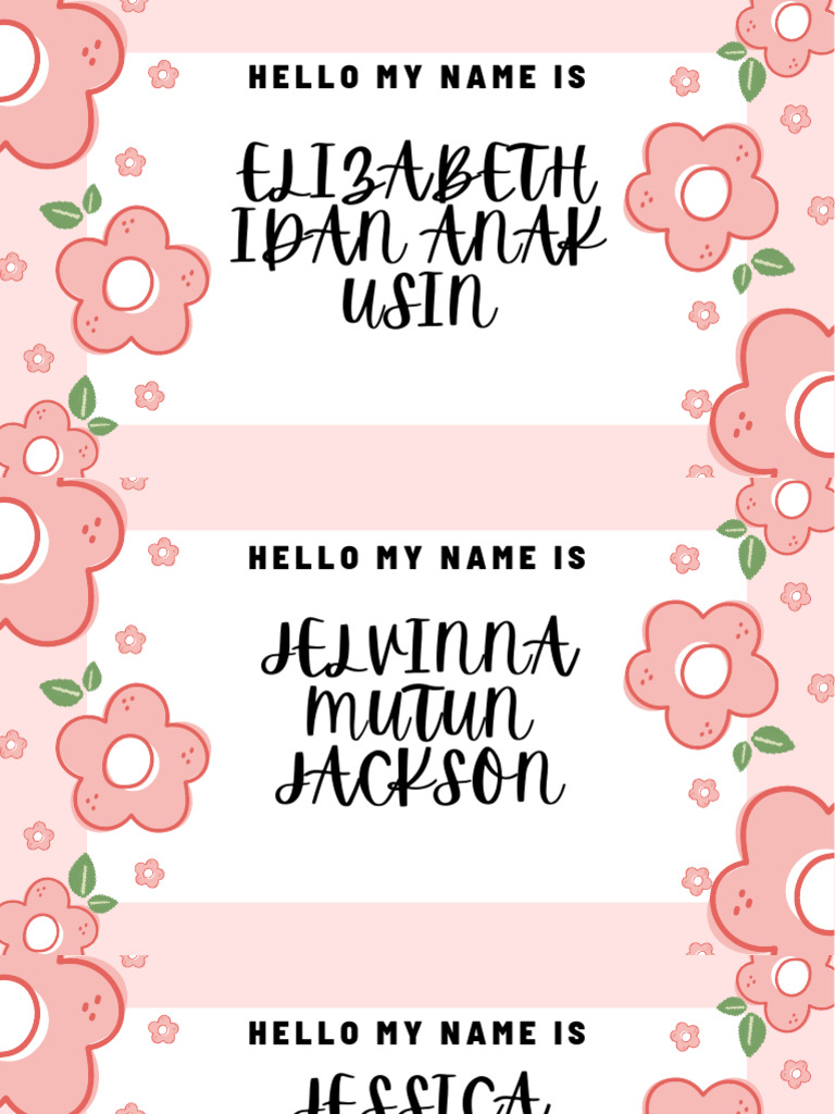 Brown Modern Cartoon Name Tag | PDF | Wellness