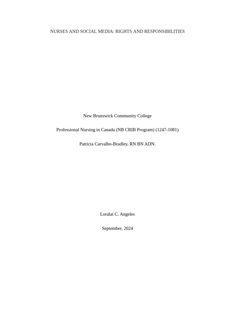 Social Media Assignment | PDF | Nursing | Social Psychology