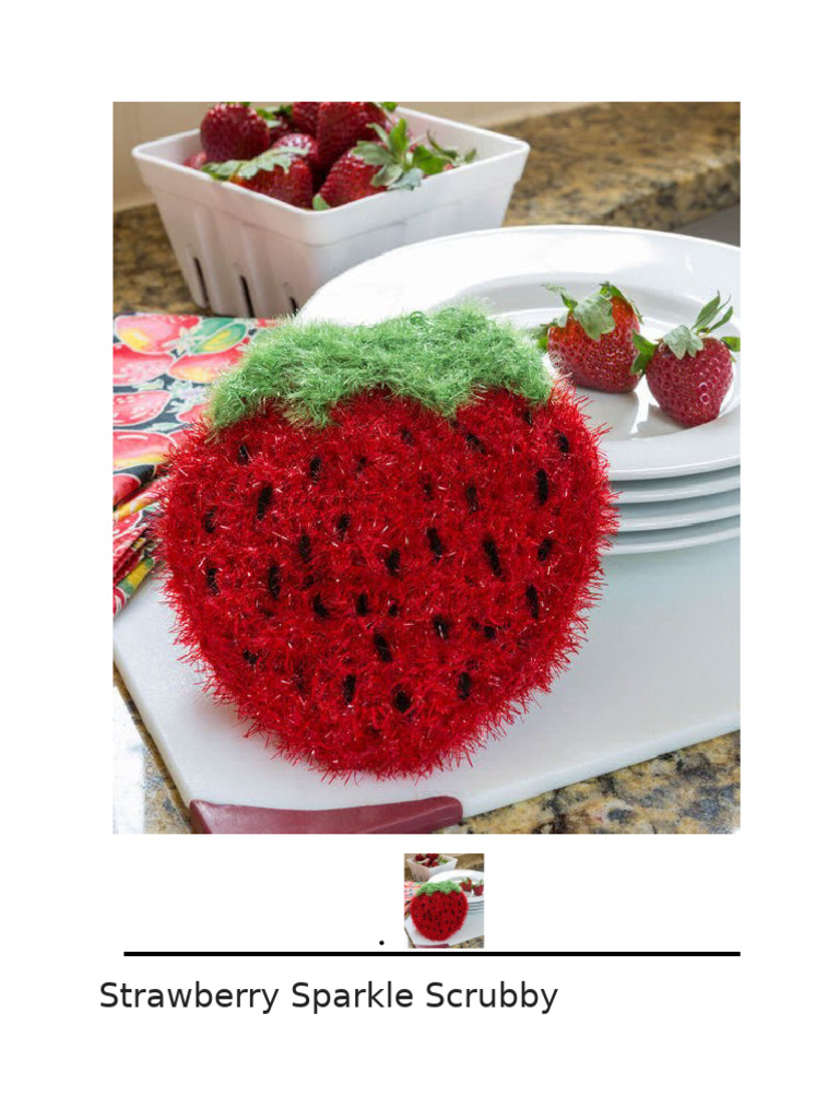 Strawberry Sparkle Scrubby | PDF | Yarn | Crochet