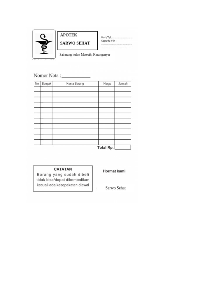 Kwitansi Apotek | PDF