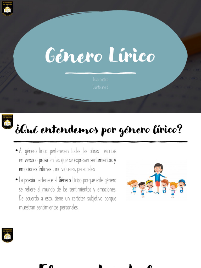 5°B Lenguaje PPT Género Lírico 29 Junio Al 17 Julio | PDF | Poesía | Rima