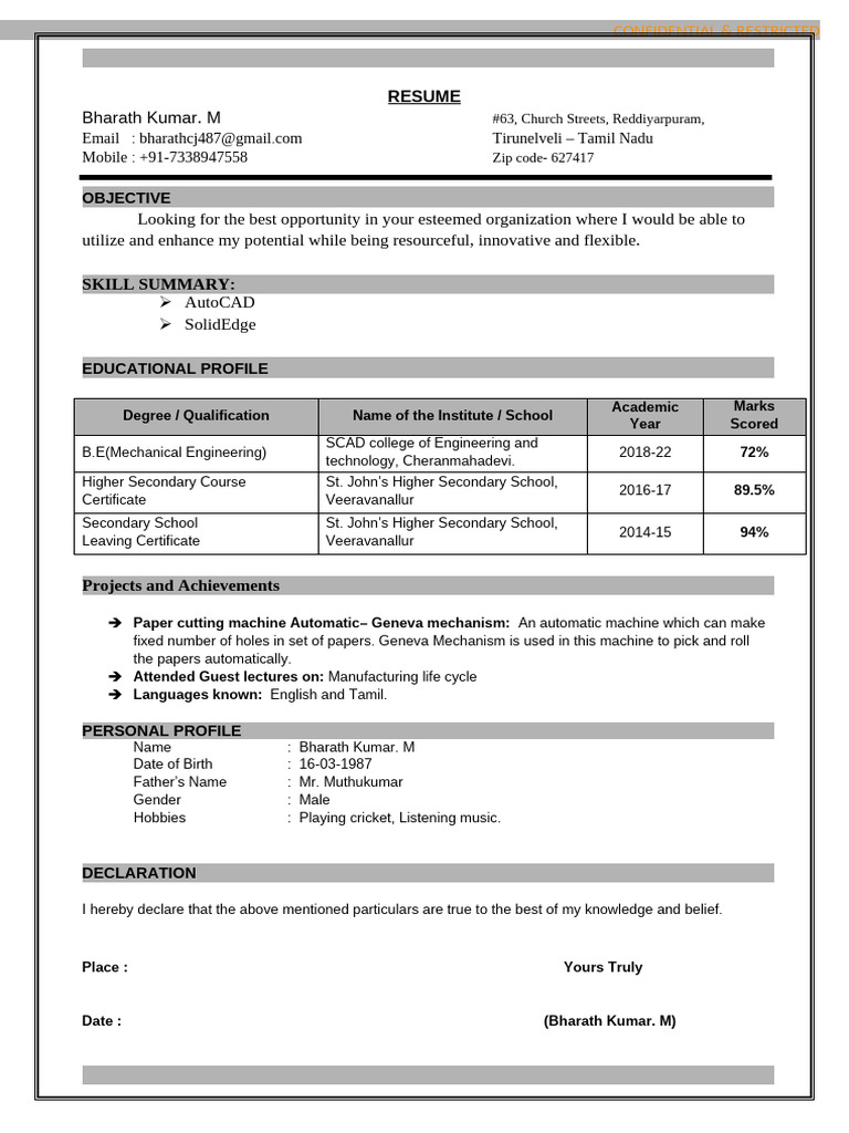 Resume Bharath Kumar-3 | PDF Resume Bharath Kumar-3 | PDF