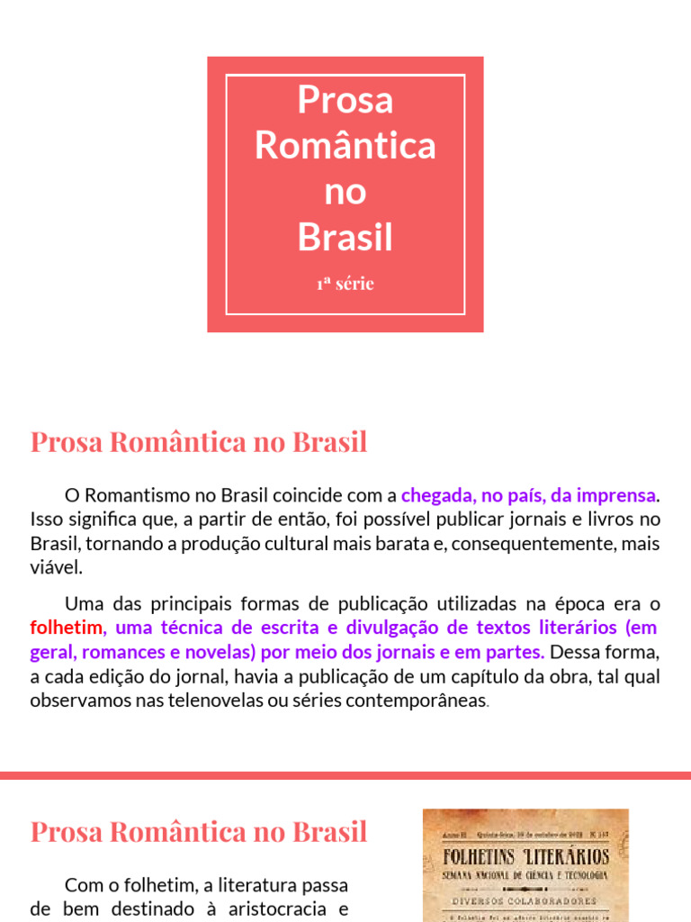 Prosa Romântica no Brasil: Características e Autores | PDF | Romantismo ...