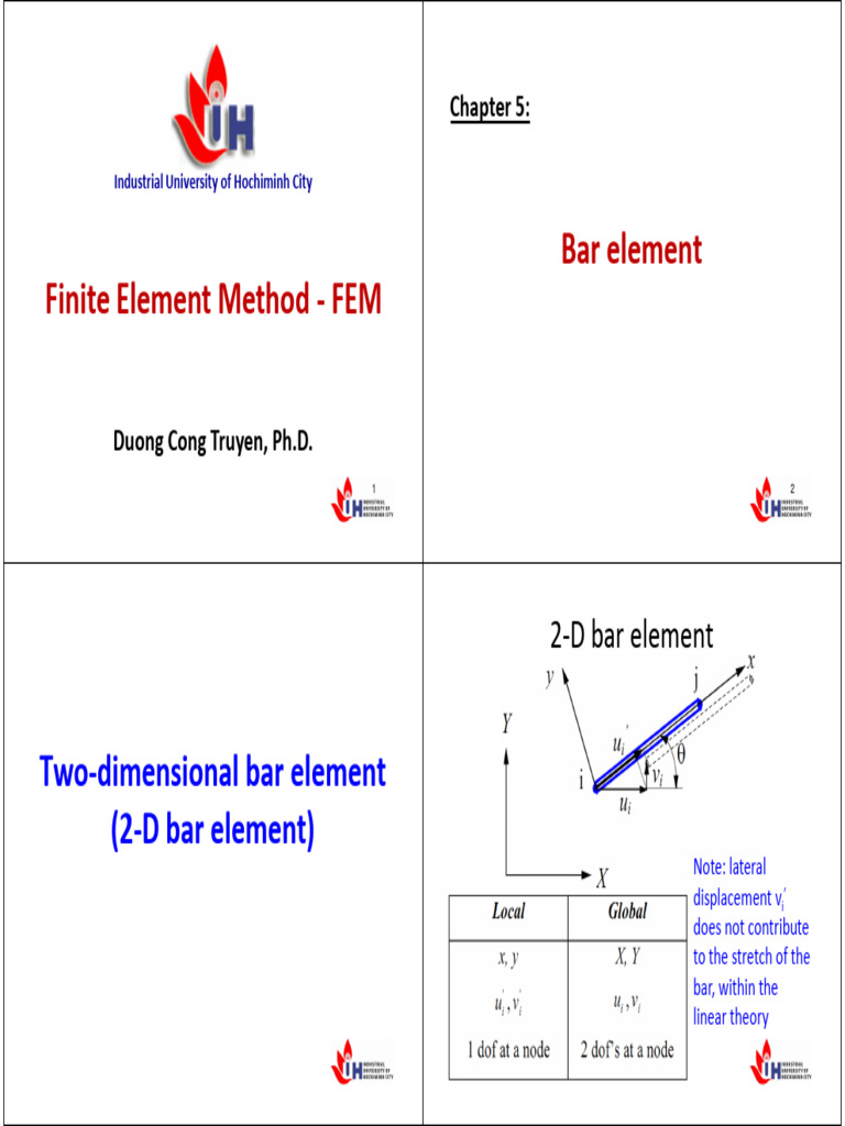 Chapter 5 - 2-D BAR ELEMENT (Compatibility Mode) | PDF | Matrix ...