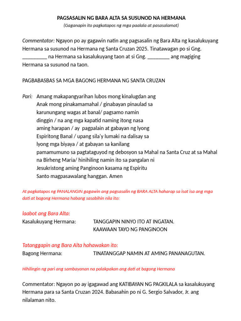 Pagsasalin NG Bara Alta | PDF