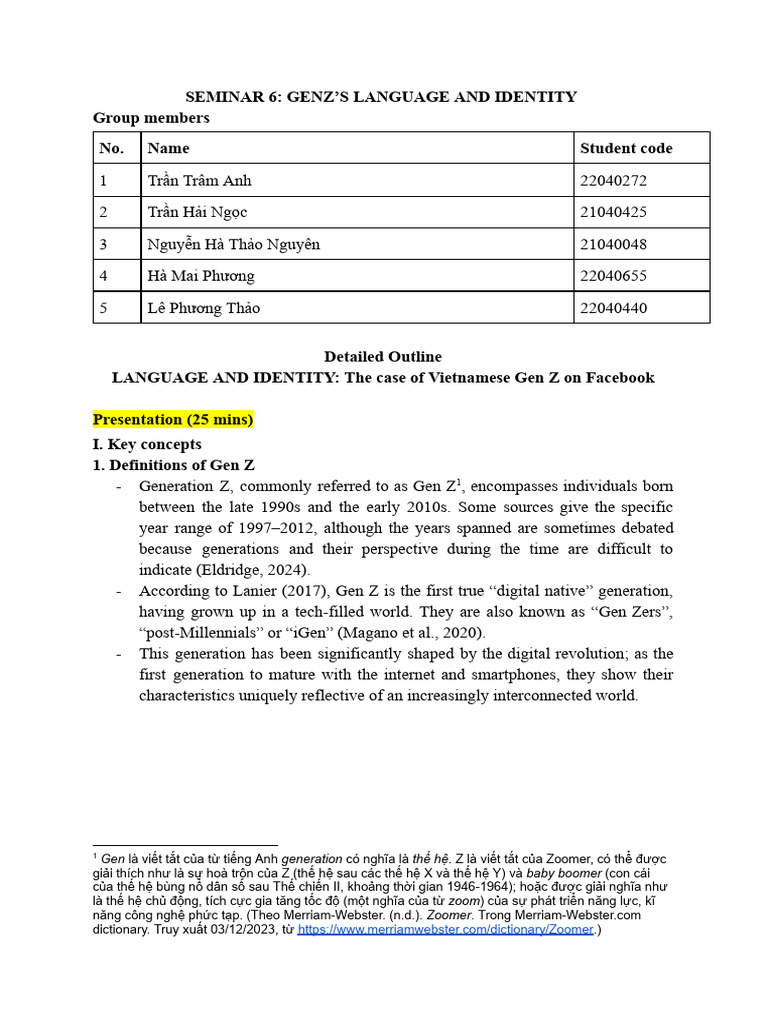 Language & Age - The Case of Vietnamese Gen Z On Facebook | PDF ...
