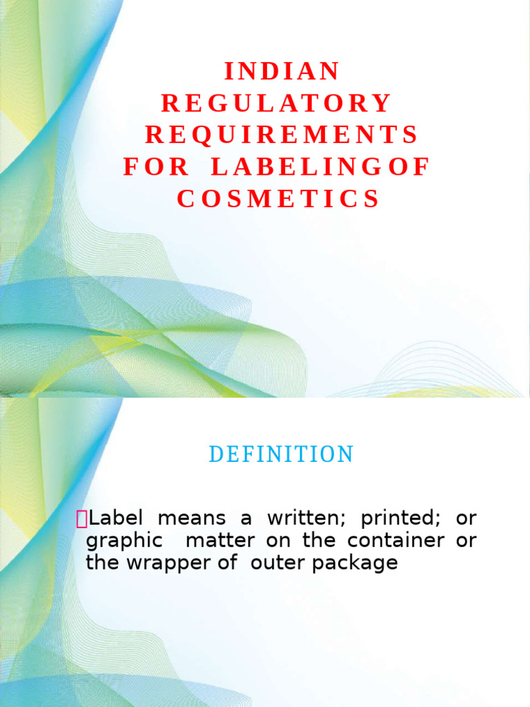 Indian Cosmetic Labeling Requirements | PDF | Cosmetics