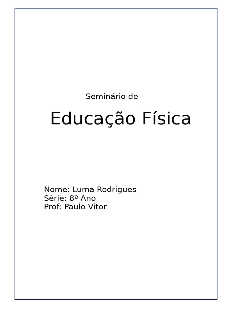 Trabalho de Ed. Fisica | PDF