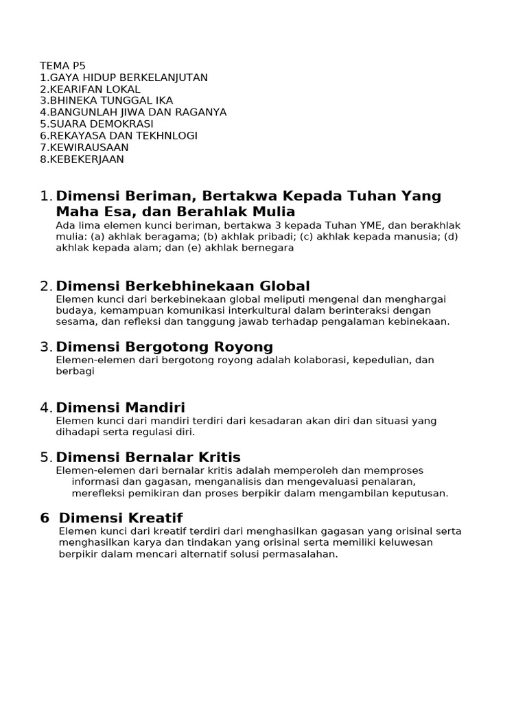 Dimensi Dan Elemen | PDF