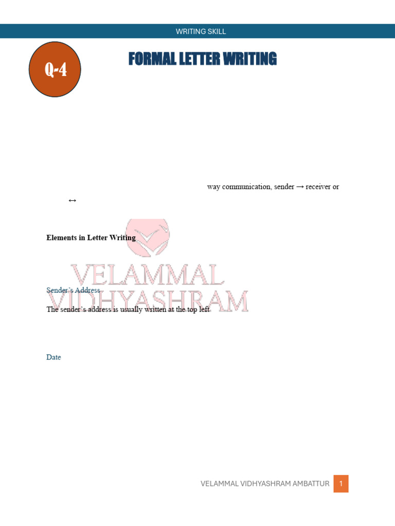 Formal Letter Writing Guide | PDF