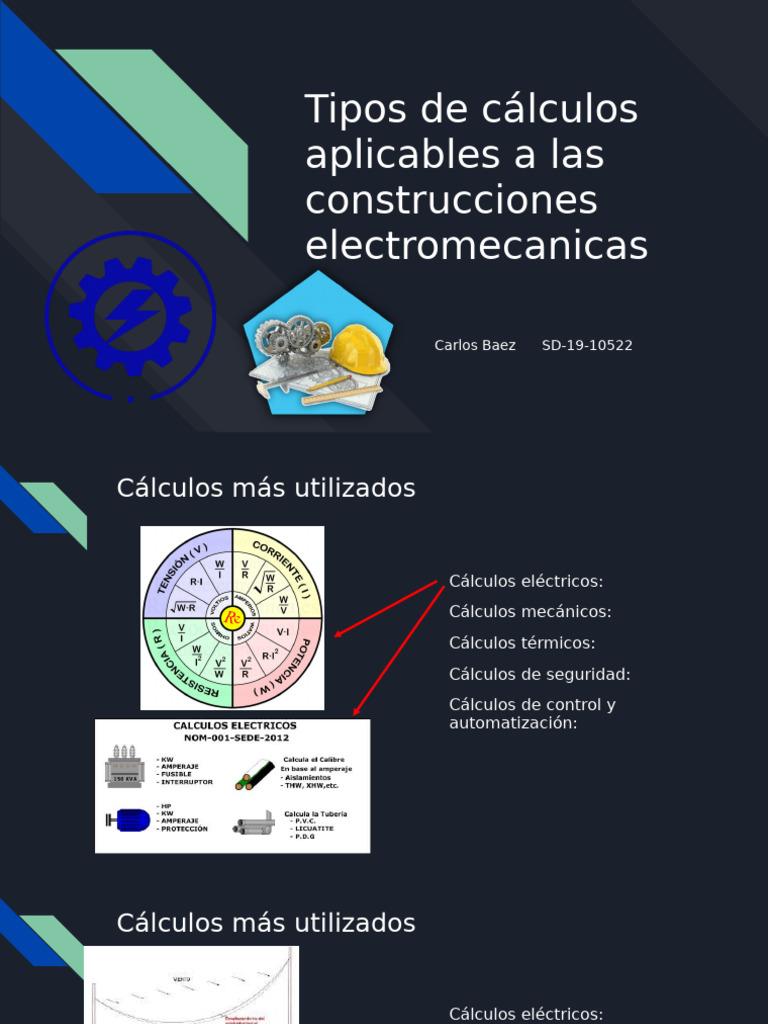 Tipos de Cálculos Aplicables A Las Construcciones Electromecanicas | PDF