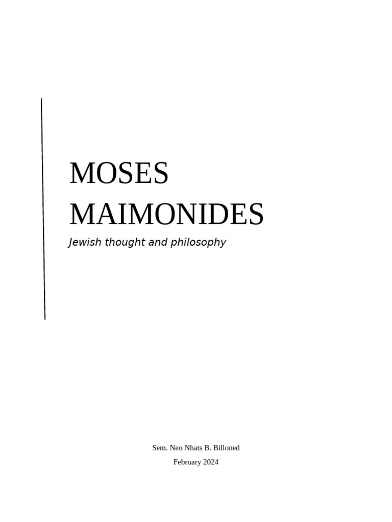 Moses Maimonides | PDF | Maimonides | God