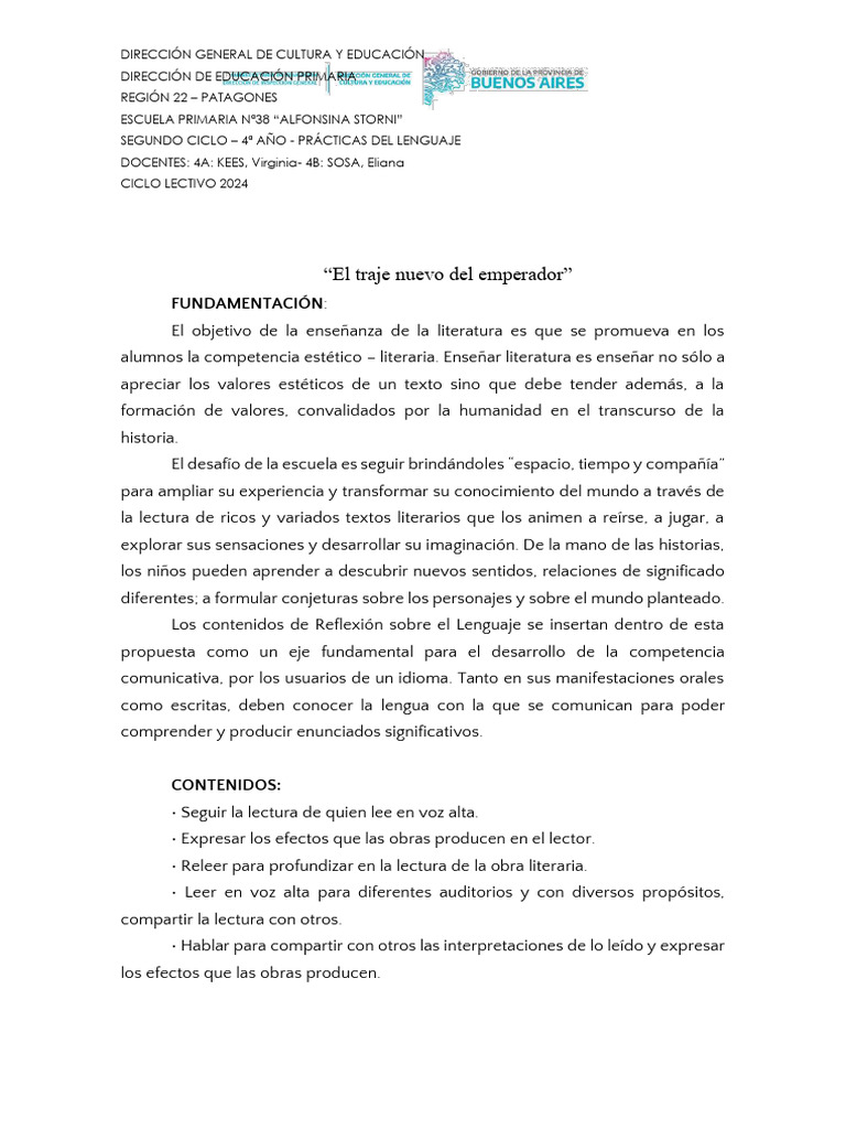 SecuenciaN 3 El Traje Nuevo Del Emperador | PDF | Educación primaria ...