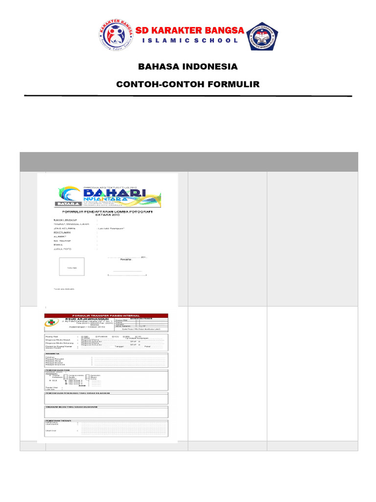 Contoh Formulir dan Kegunaannya | PDF