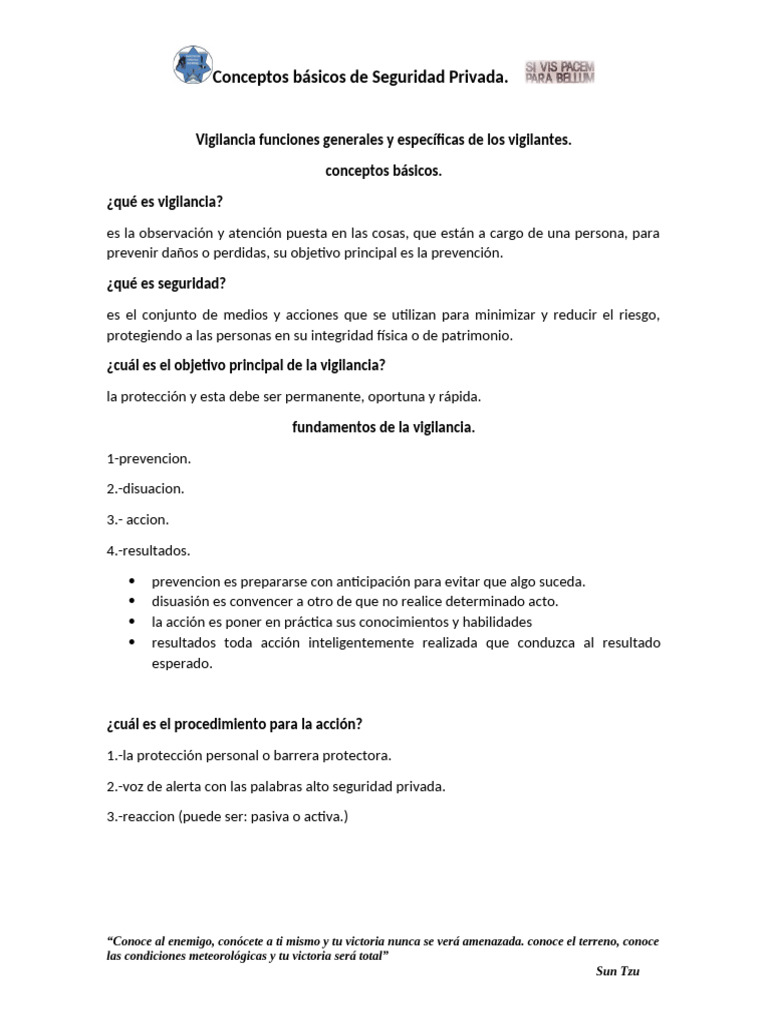 Conceptos Basicos de Seguridad Privada | PDF | Valores | Vigilancia