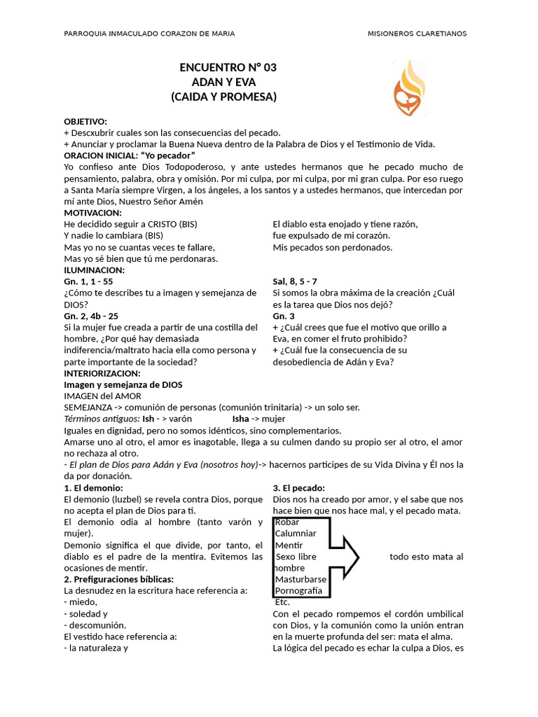 Encuentro n.3 Adan y Eva | PDF | Pecado | El pecado original