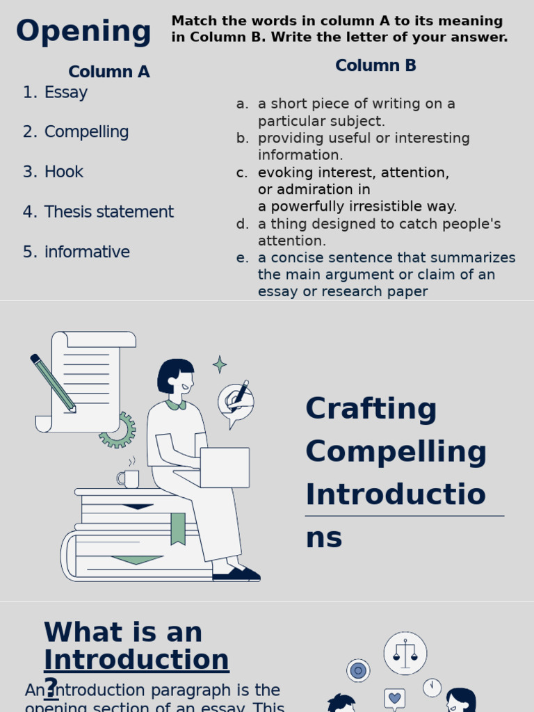 Crafting Compelling Introduction Paragraphs Presentation in Grey Blue ...