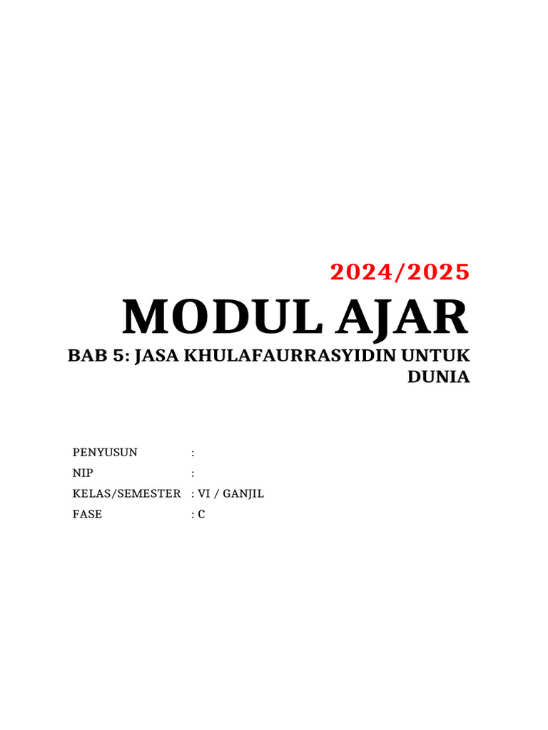 Bab 5 Modul Ajar PAI Kelas 6 | PDF