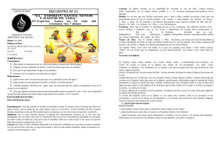 Tema 21 El Espiritu Santo Señor y Dador de Vida Segunda Parte | PDF | espíritu Santo | Cristo ...