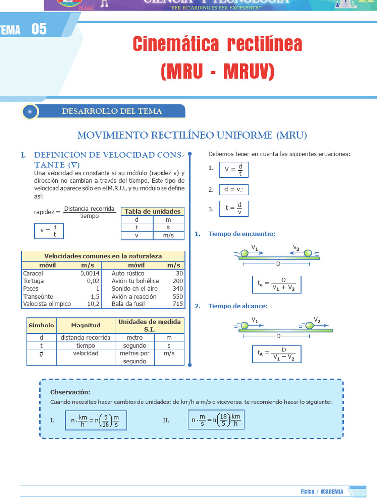 Mru-Mruv 5° | PDF | Aceleración | Velocidad