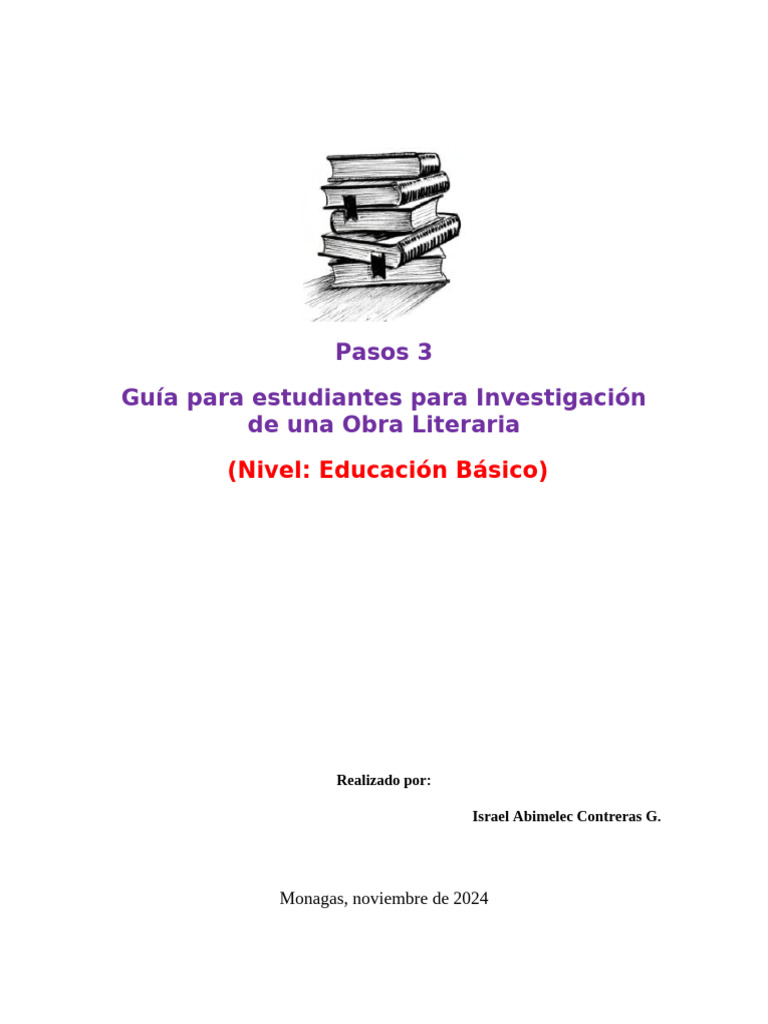 Pasos 3, Pasos para Realizar Una Investigación de Una Obra Literaria para Educación Secundaria ...