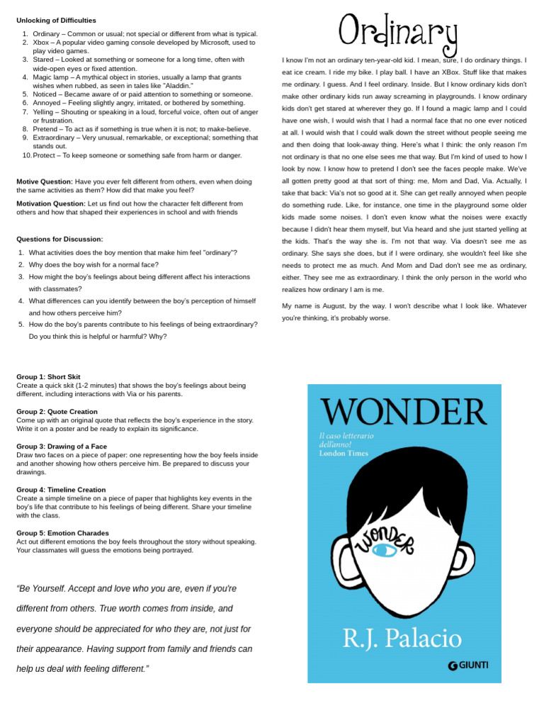 Wonder by RJ Palacio | PDF