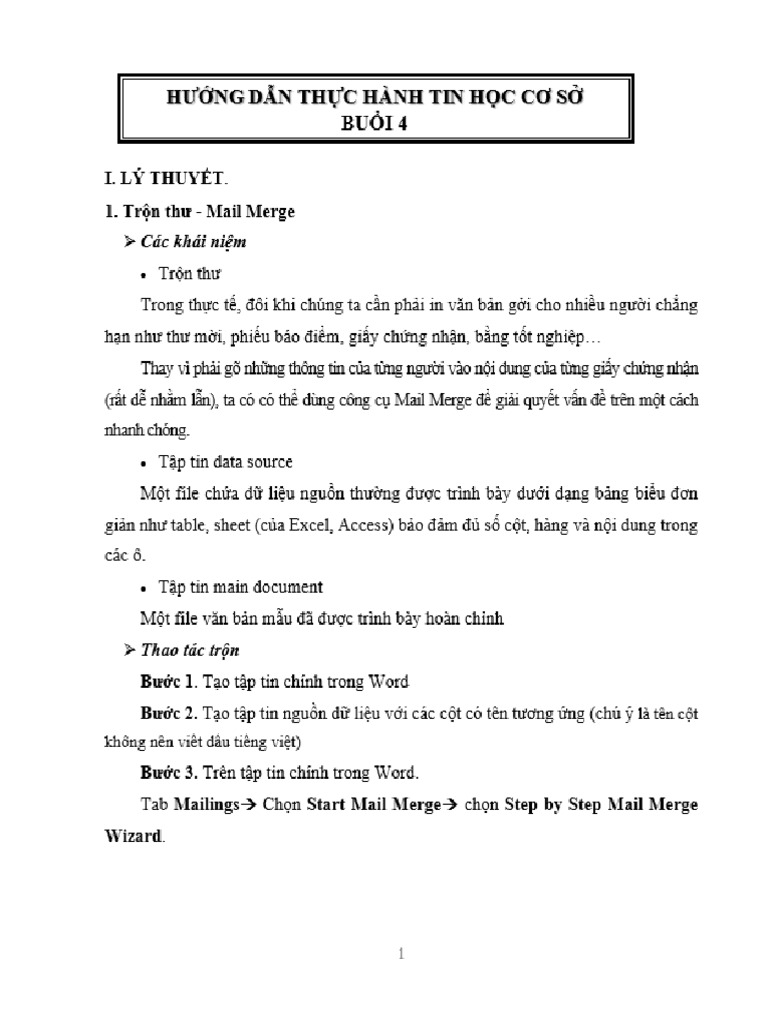 Buoi 4 - MS Word 1 | PDF