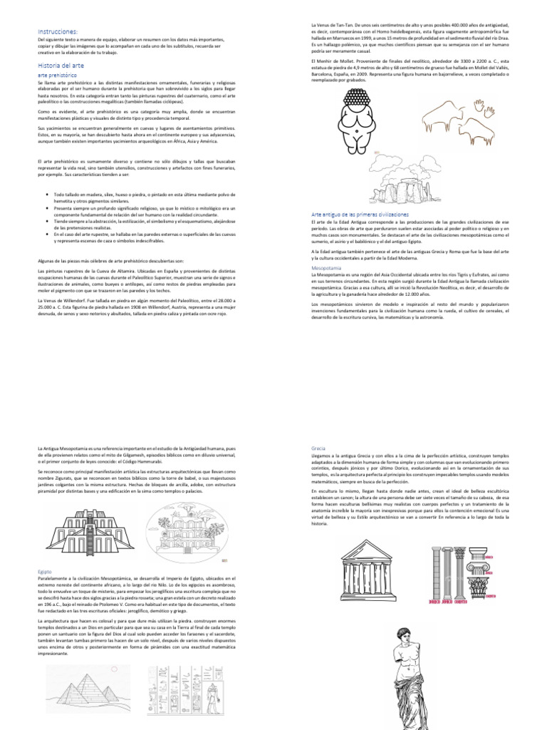 Historia del Arte: Prehistoria a Roma | PDF | Mesopotamia | Antiguo Egipto